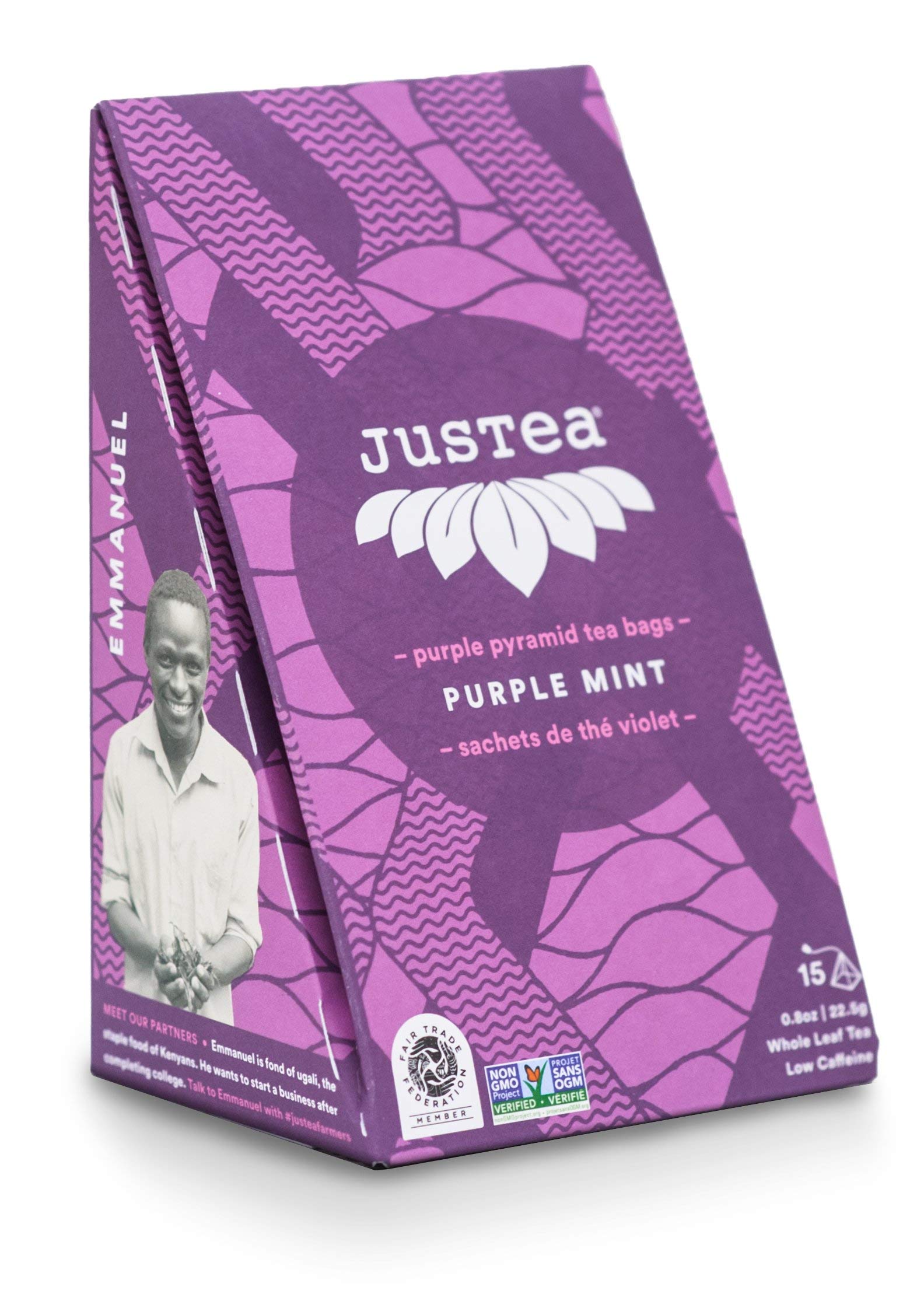 Amazon.com : JusTea PURPLE RAIN | Pyramid Tea Bags | Whole Leaf Purple ...
