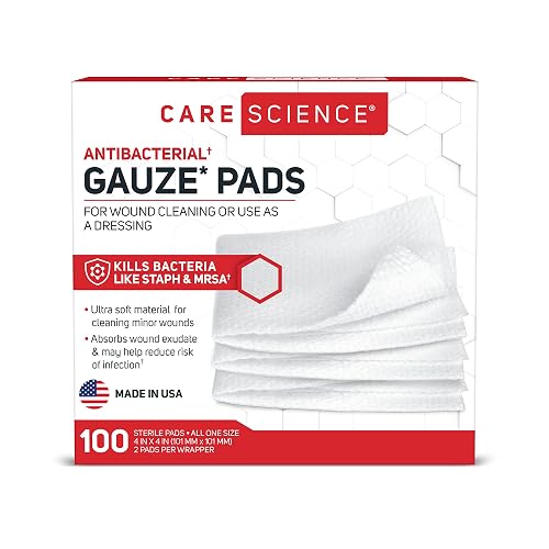 Care Science Sterile Gauze Pads, 100 ct, Large, 4 X 4 in | for Cleaning ...