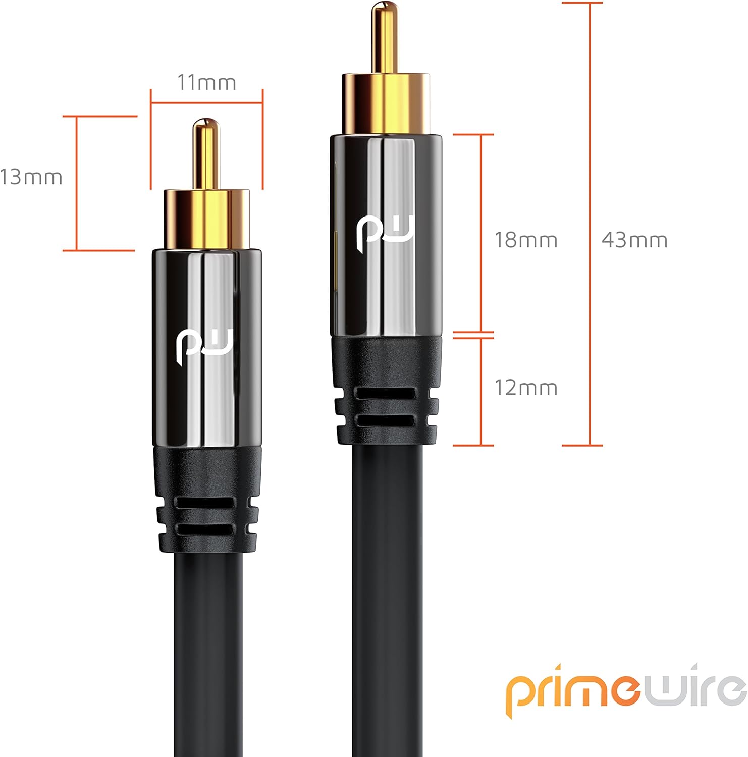 Primewire – 0.5m HQ Subwoofer Cable – RCA Connector for Surround Sound ...