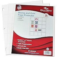 Amazon.com : EnvyPak 20 Small Pocket Page Protectors - Ideal for Stamps ...