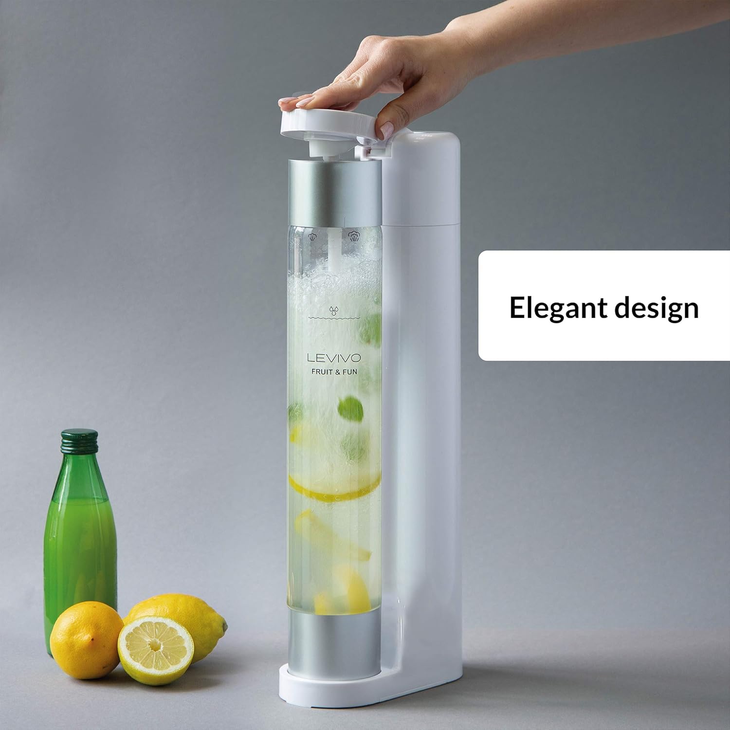 LEVIVO Fruit & Fun Sparkling Water Maker Machine, with CO2 Cylinder and ...