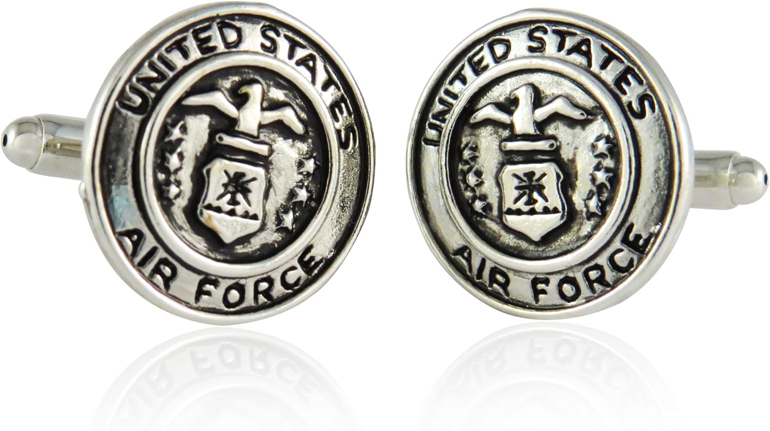 Amazon.com: Jewelry Mountain US Air Force Cufflinks Silver USAF: Sports ...