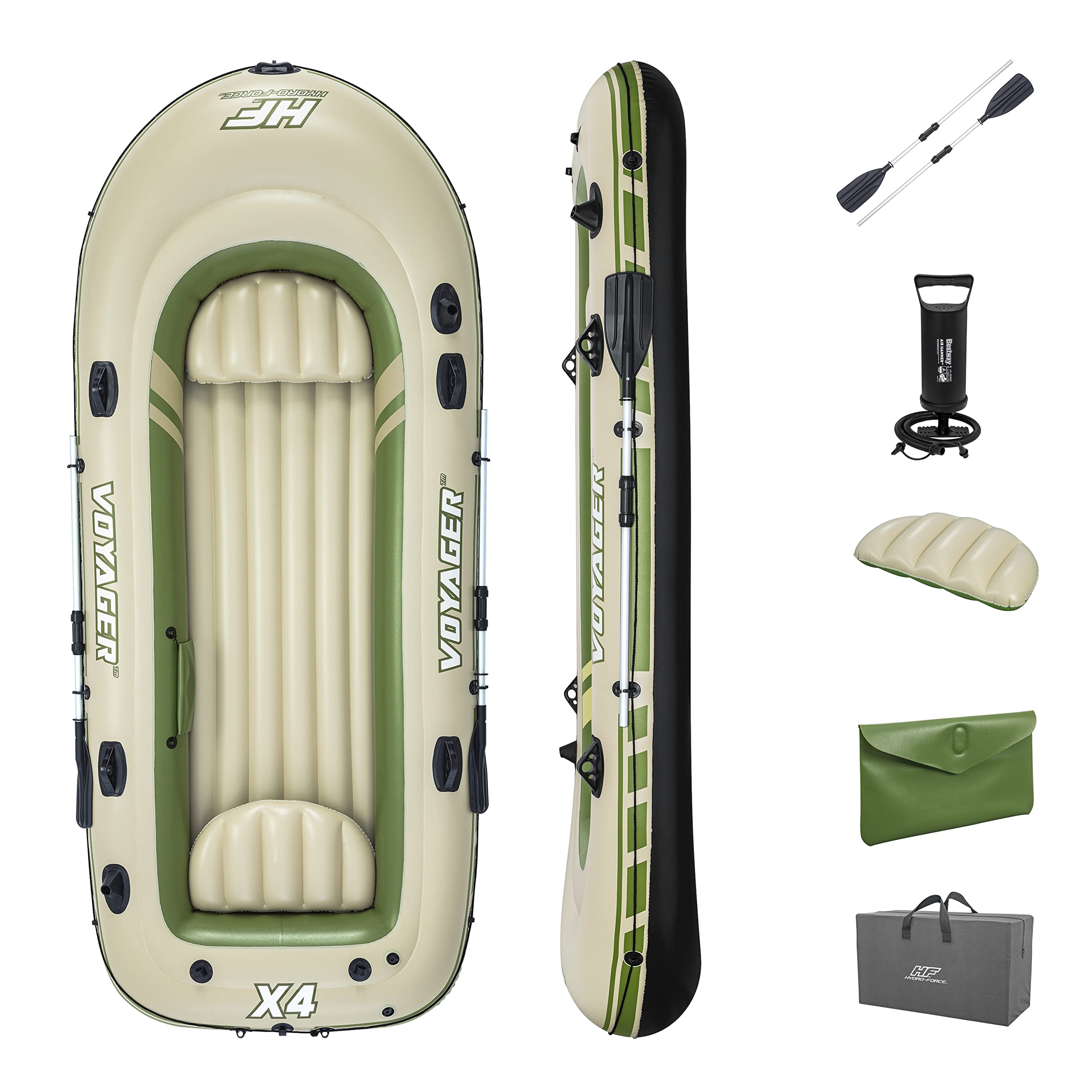 Bestway Hydro-Force Voyager X4 Inflatable 4 Person Water Raft Outdoor ...