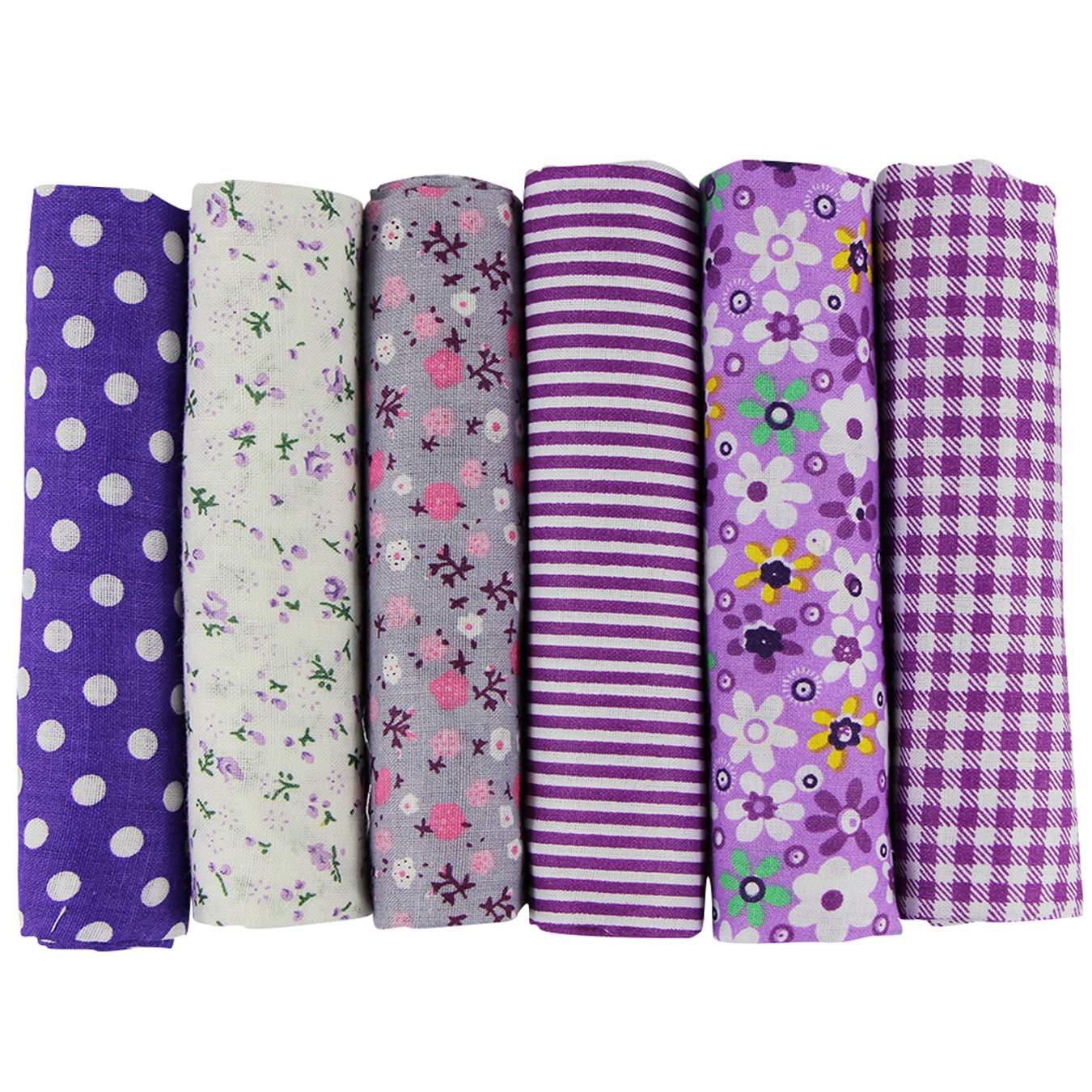 UOOOM 6pcs 50 x 50cm Patchwork Cotton Fabric DIY Handmade Sewing ...