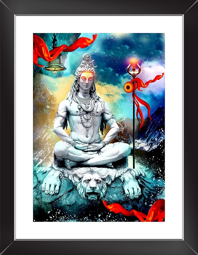 PBDESIGNS - Lord Shiva Wall Poster with Framed for Home and Office ...