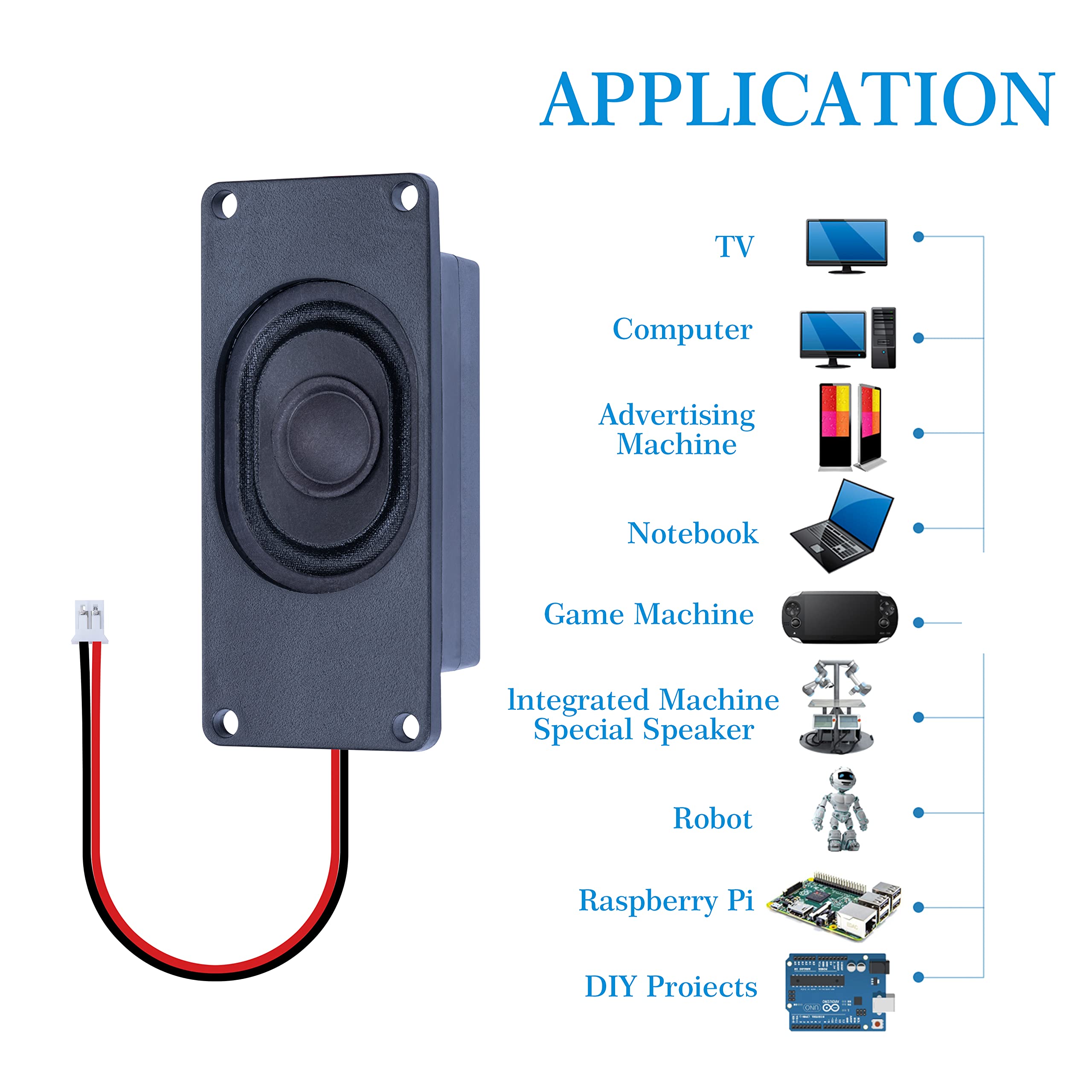 CQRobot Miniature Loudspeaker 3 Watt 4 Ohm Passive Enclosed Audio/Woofer Speaker Compatible With ...