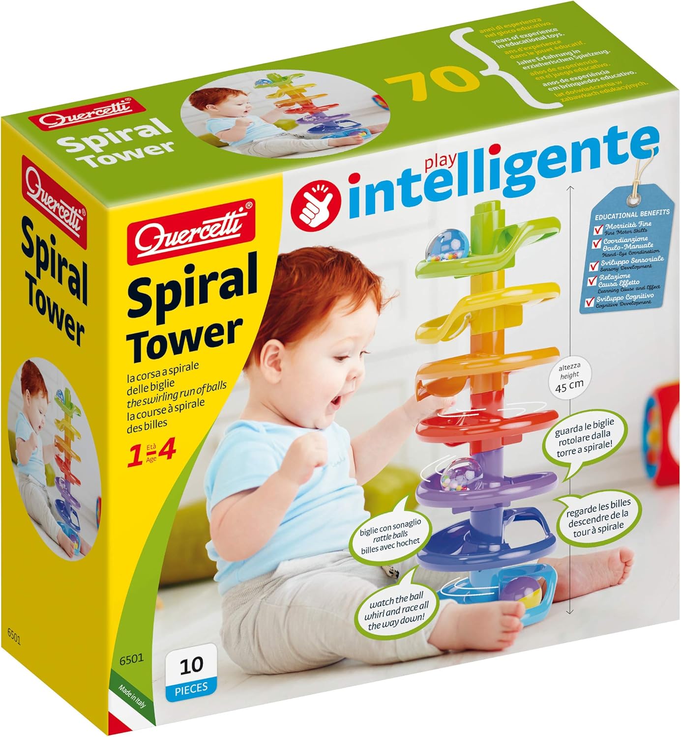 Quercetti 6501 Quercetti-6501 Spiral Tower Marble Runs for Baby and ...