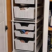 Amazon.com: Simple Houseware Stackable 3 Tier Sliding Basket Organizer ...
