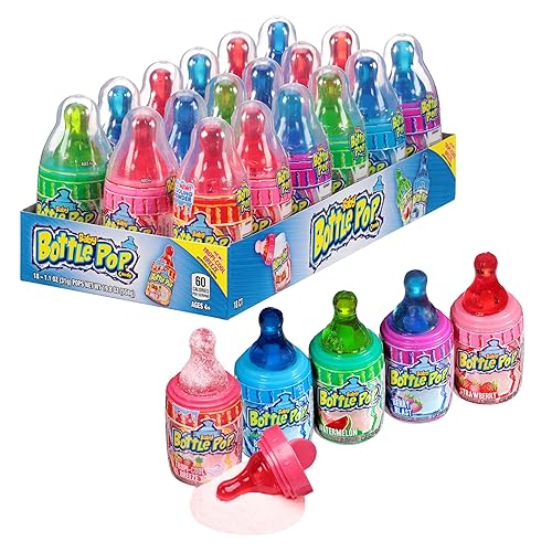 Baby Bottle Pop Candy Lollipop, 18 Ct Bulk Lollipops with Dipping ...