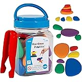 Amazon.com: Rainbow Pebbles Classroom Set - Sorting and Stacking Stones ...
