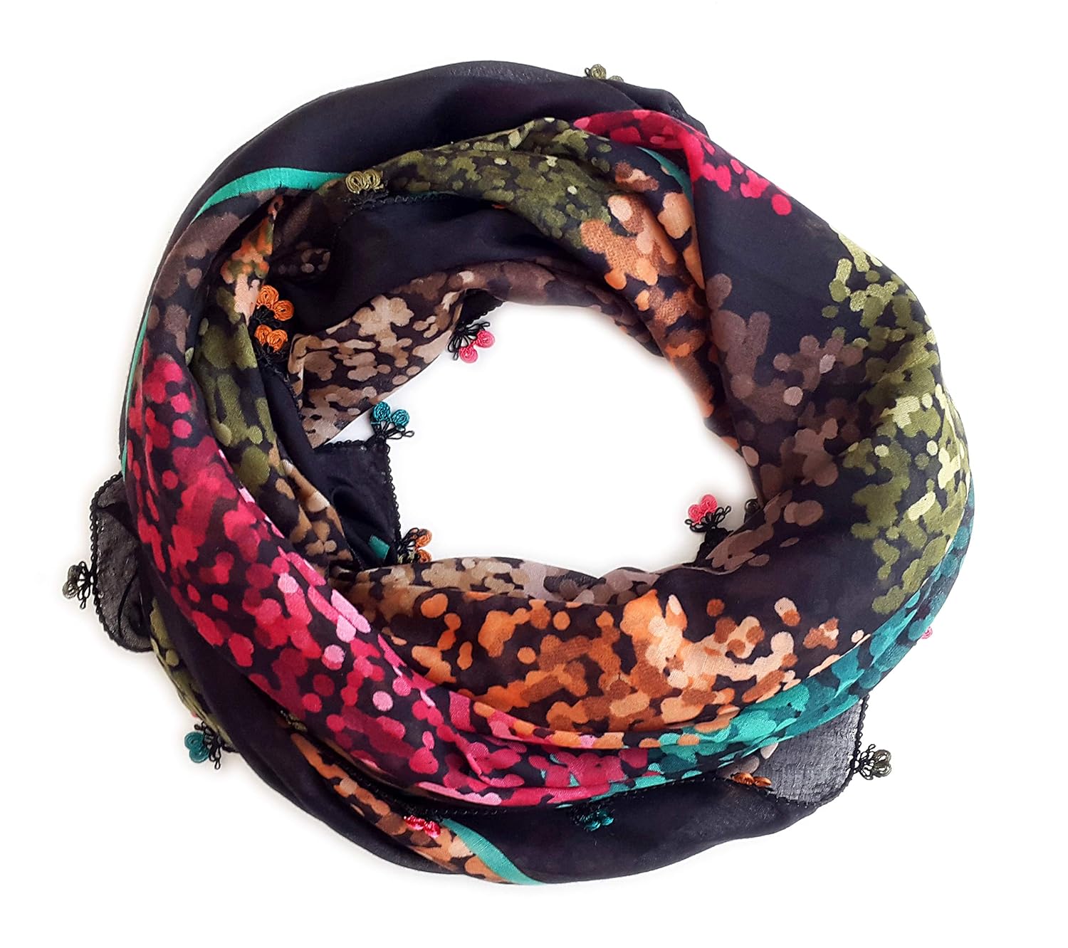 Amazon.com: Colorful dotted scarf - Square scarf Christmas gift ideas ...