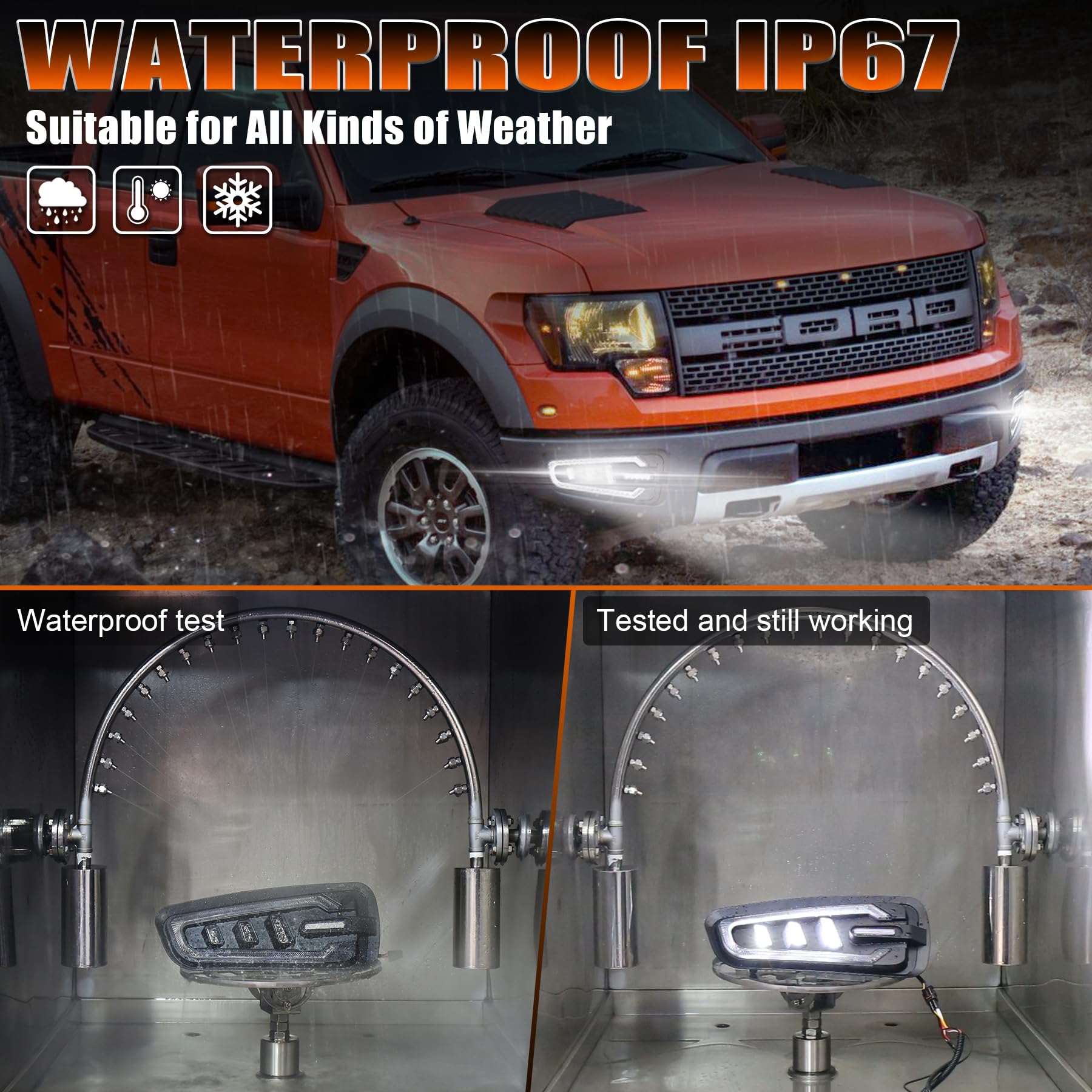 Mua LED Fog Lights with White DRL Amber Turn Signal Bumper Fog Driving ...