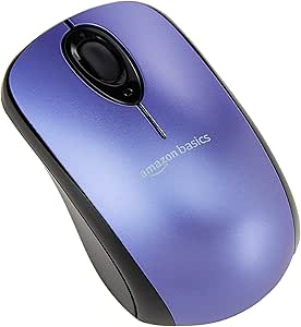AmazonBasics Wireless Computer Mouse with Nano Receiver - Blue : Amazon ...