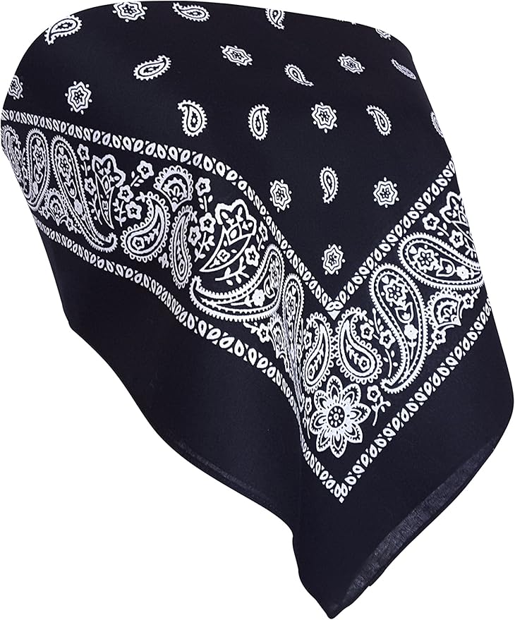 Downright Bandanas Bandana Crop Top Shirt - Womens Clothing (Black ...