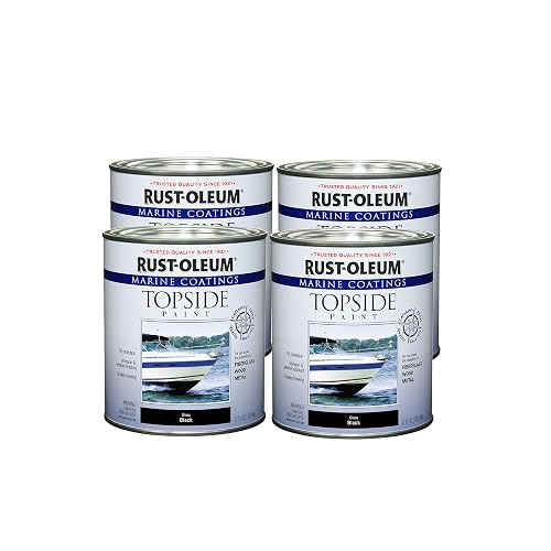 Rust-Oleum 207006-4PK Marine Topside Paint, Black, 32 Fl Oz (Pack of 4 ...