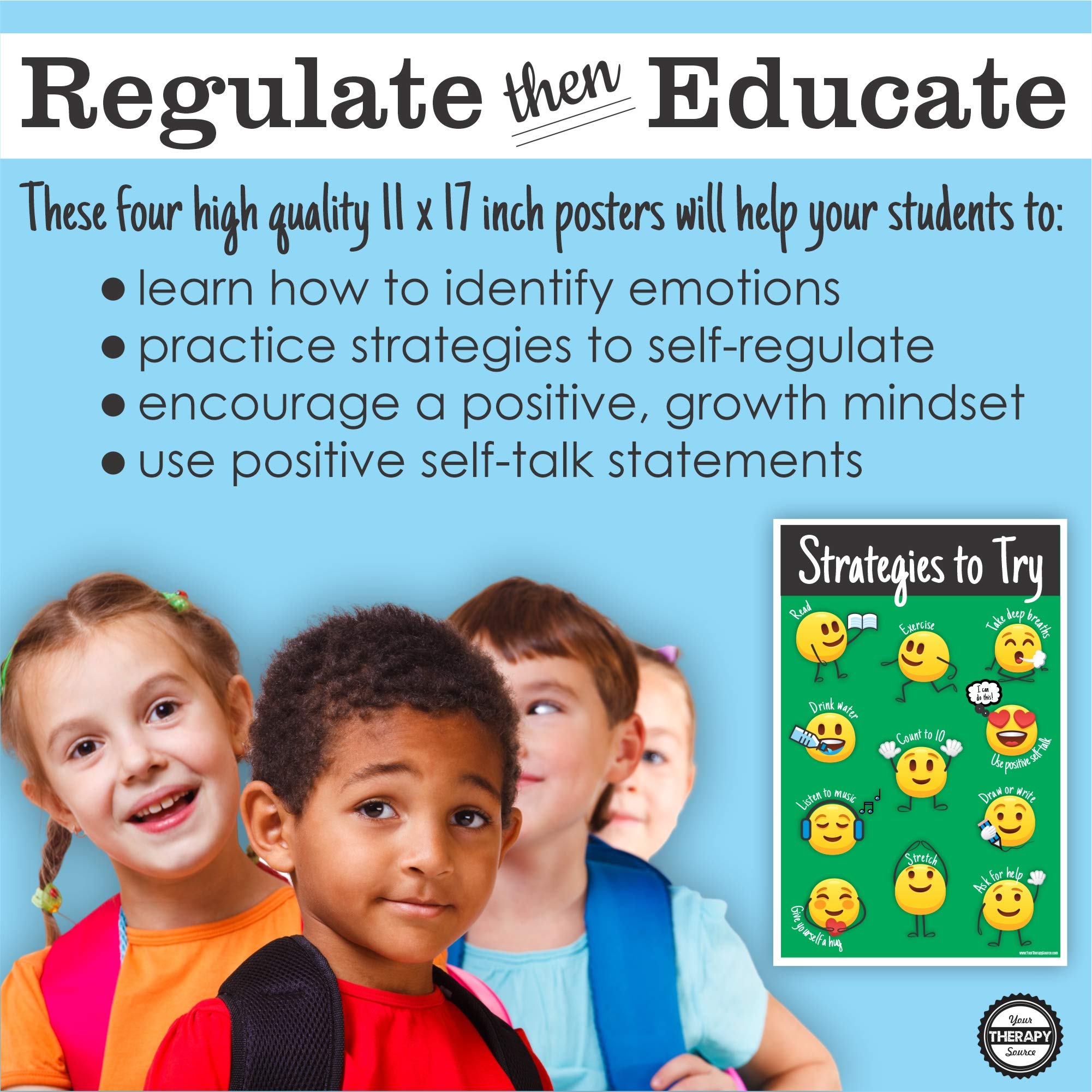 Mua Your Therapy Source Four Emotional Regulation Posters Emotion Chart ...