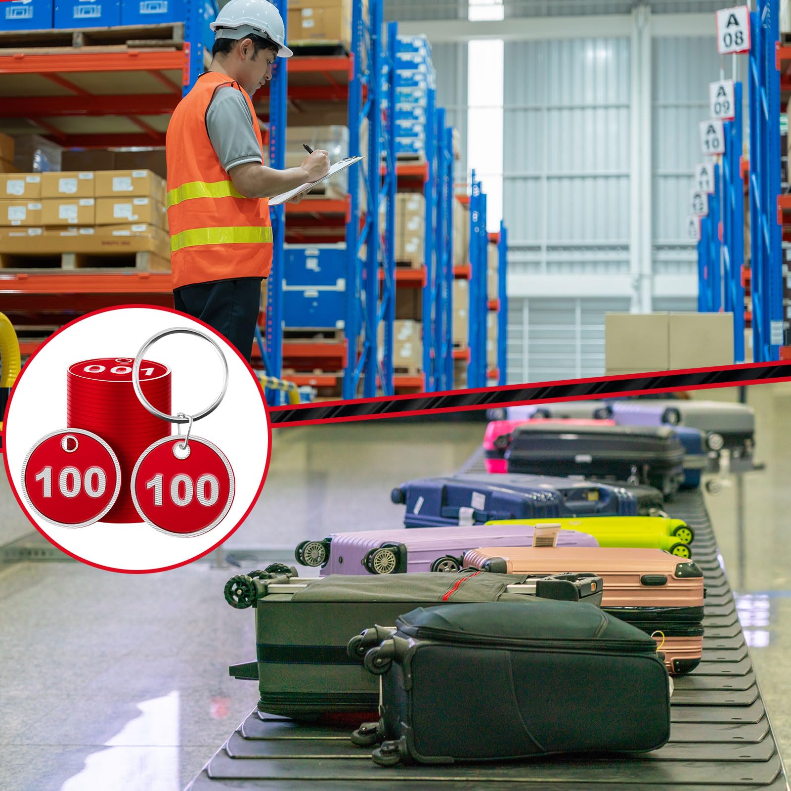 Mua Tandefio 1-100 Numbered Key Tags Round Key ID Tags Aluminum Alloy ...