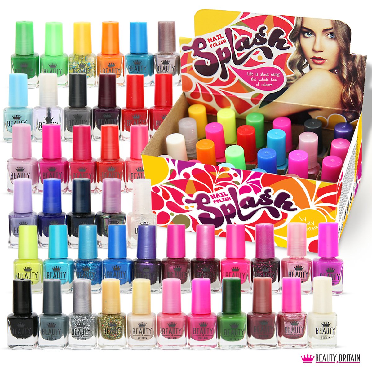 Splash 48 x Nail Polish Varnish Set 48 Different Modern Colours Quick ...