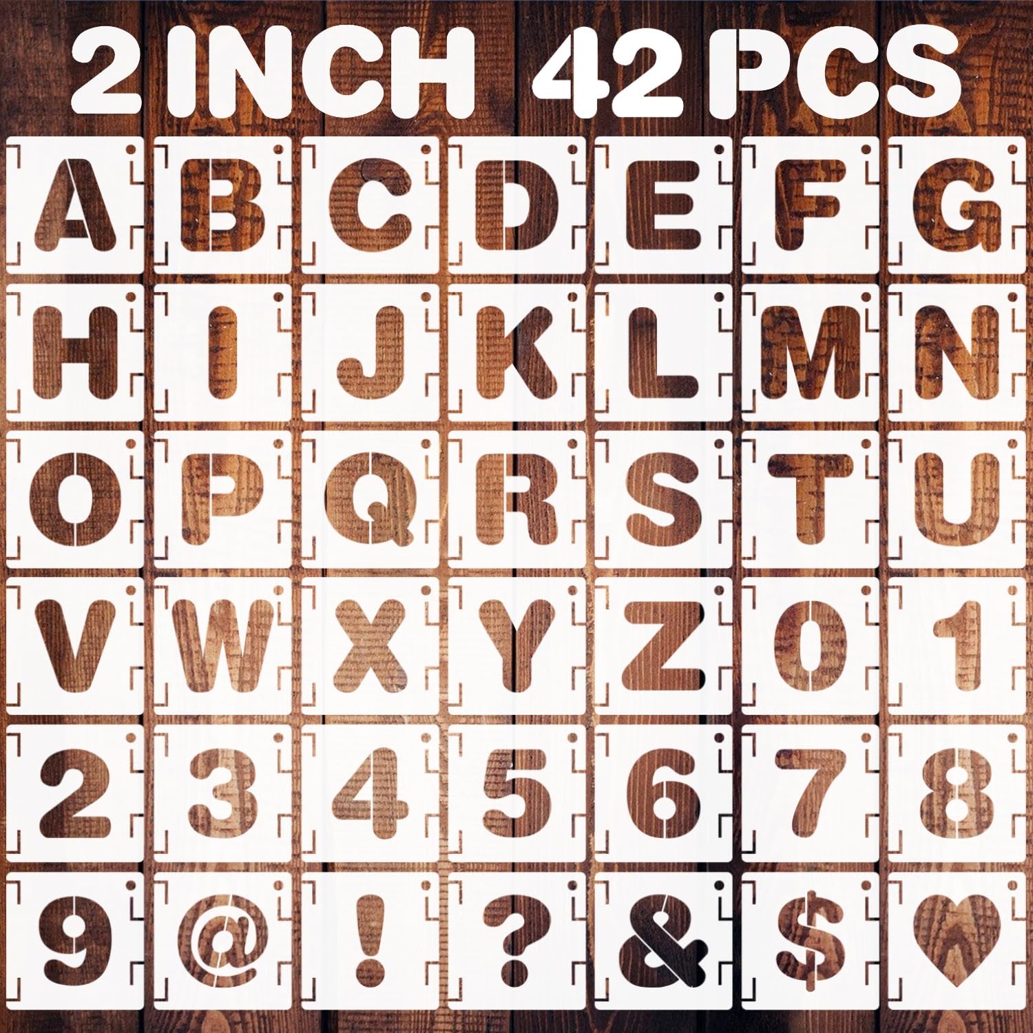 2 Inch Letter Stencils Kit, Alphabet Art Craft Stencils, 42 Pcs ...