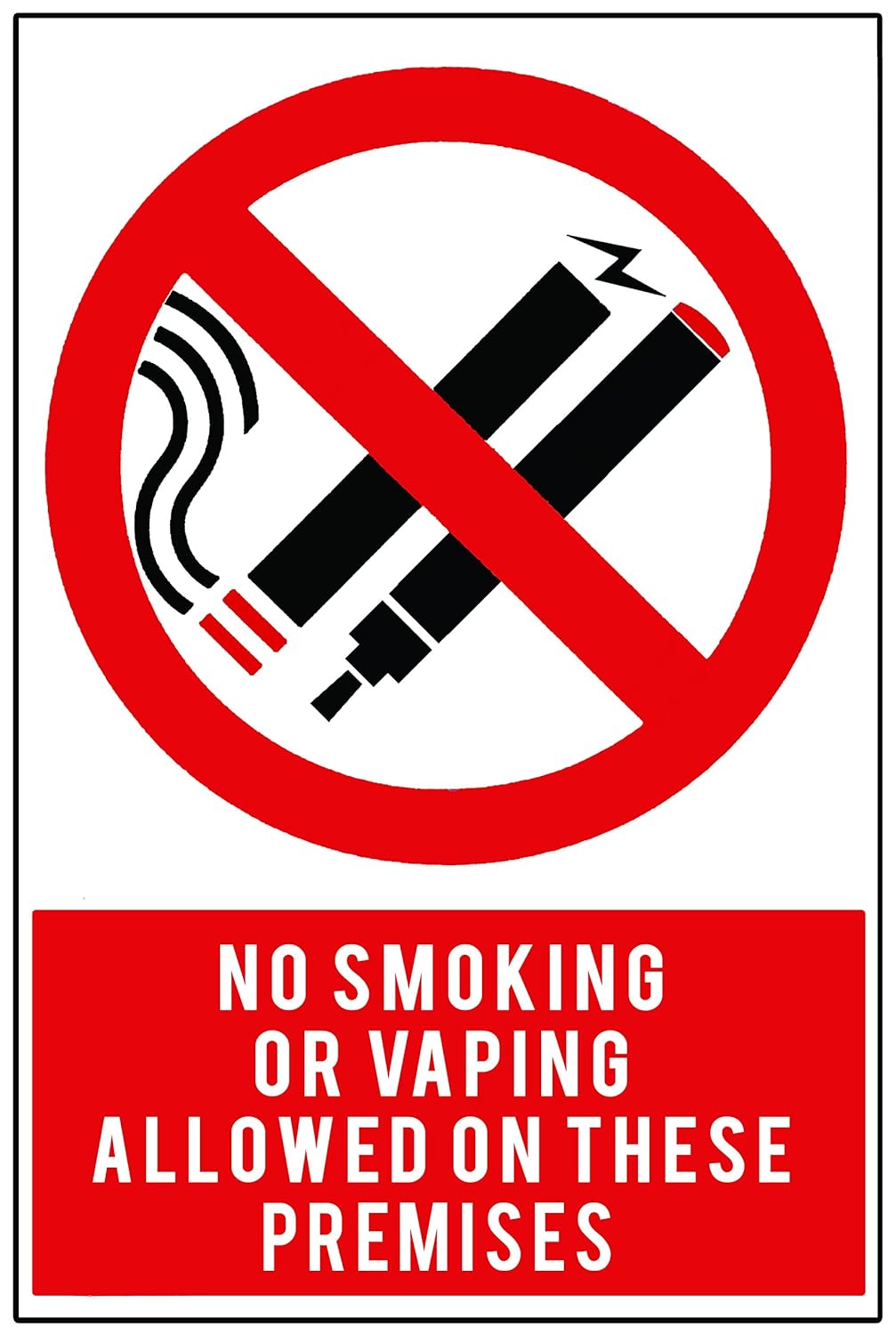 2x NO SMOKING or VAPING SAFETY WARNING SIGNS Stickers for walls, doors ...