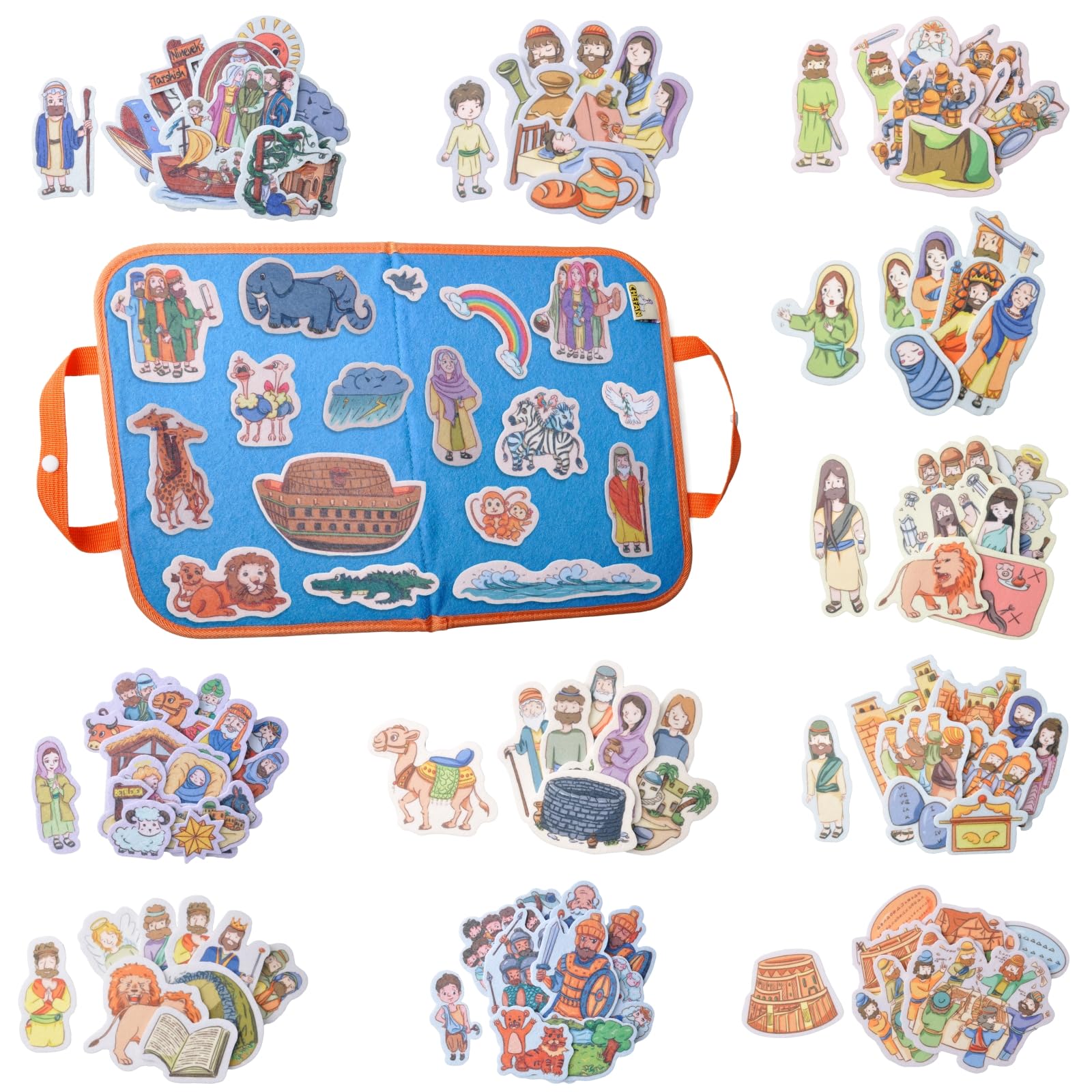 Mua CHEFAN 12 Pack Felt Board Bible Stories Set,Flannel Board Stories with a Foldable Board for ...