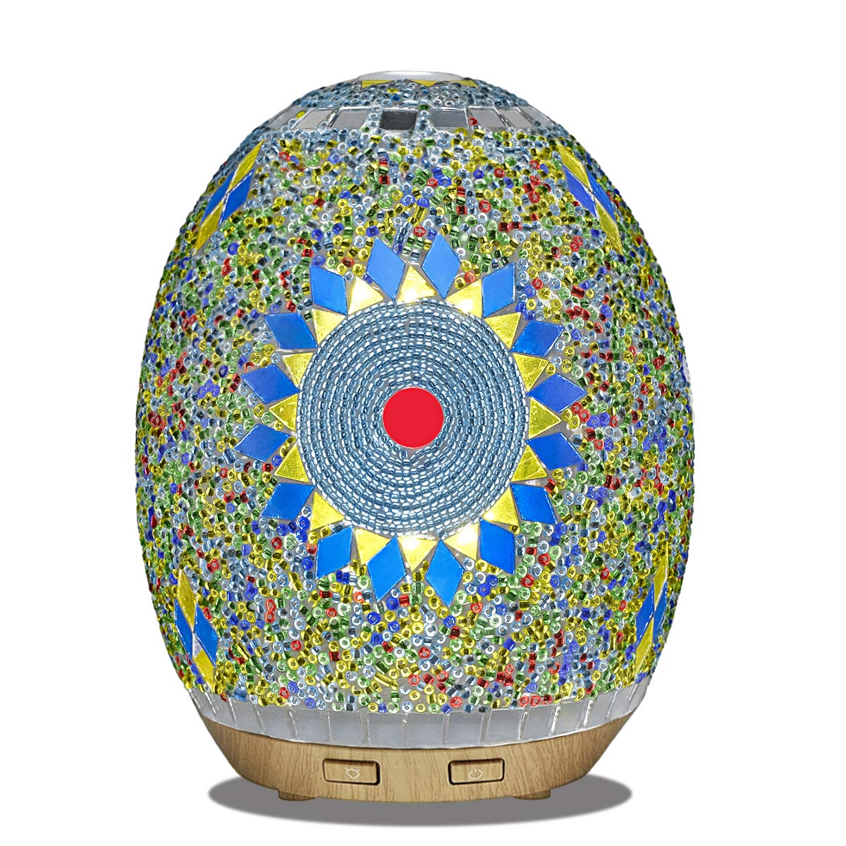 Amazon.com: Essential Oil Diffuser 100mL Handmade Mosaic Glass 7 Color ...