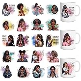 Amazon.com: AFRITEE UV DTF Cup Wraps - 20 Sheets Aesthetic Black Girl UV DTF Decals Tumbler Wrap ...