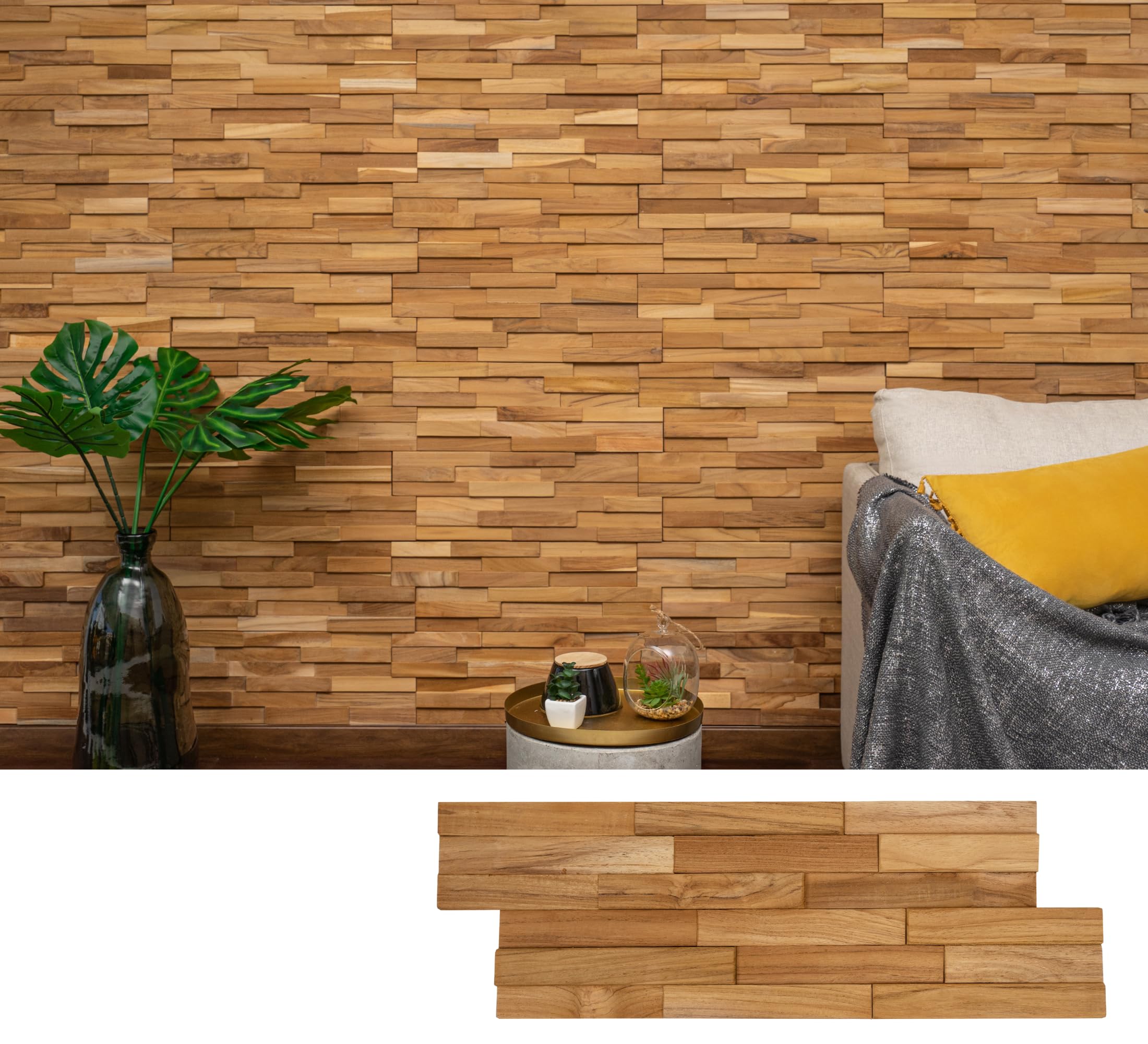 Mua WoodyWalls 3D Wall Panels | Wood Planks are Made from 100% Teak ...