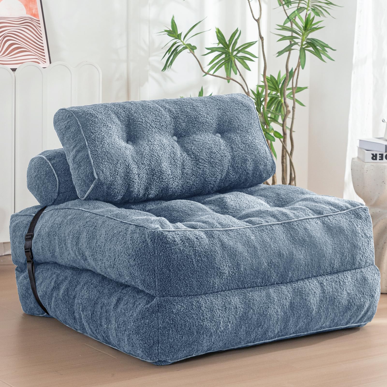 MAXYOYO Folding Sofa Bed, Convertible Sleeper Chair with Pillow ...