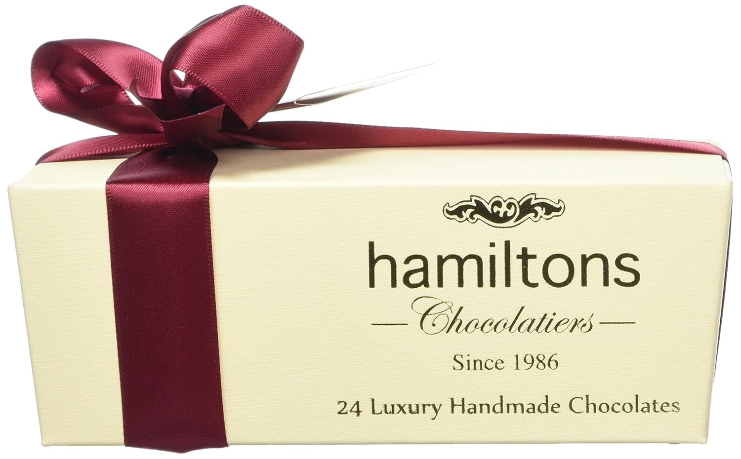 Hamiltons Ivory Luxury Belgian Ballotin 24 Handmade Chocolates Gift Box ...