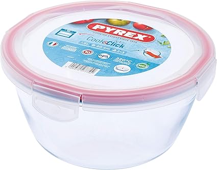 Pyrex Cook & Click - 1.6L Round Food Storage Container with Clip Lock ...