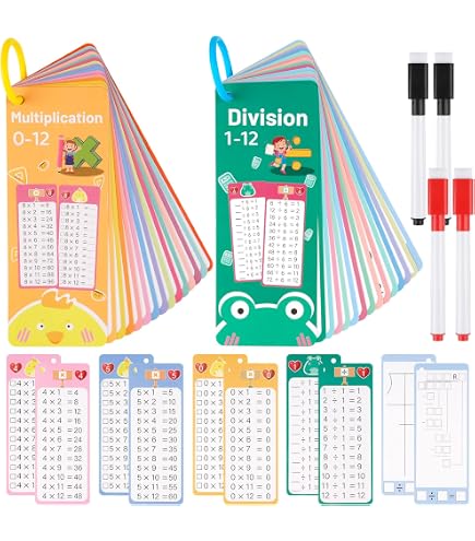 Times Table Flash Cards 15 Pcs Multiplication Flashcards 0-12 ...