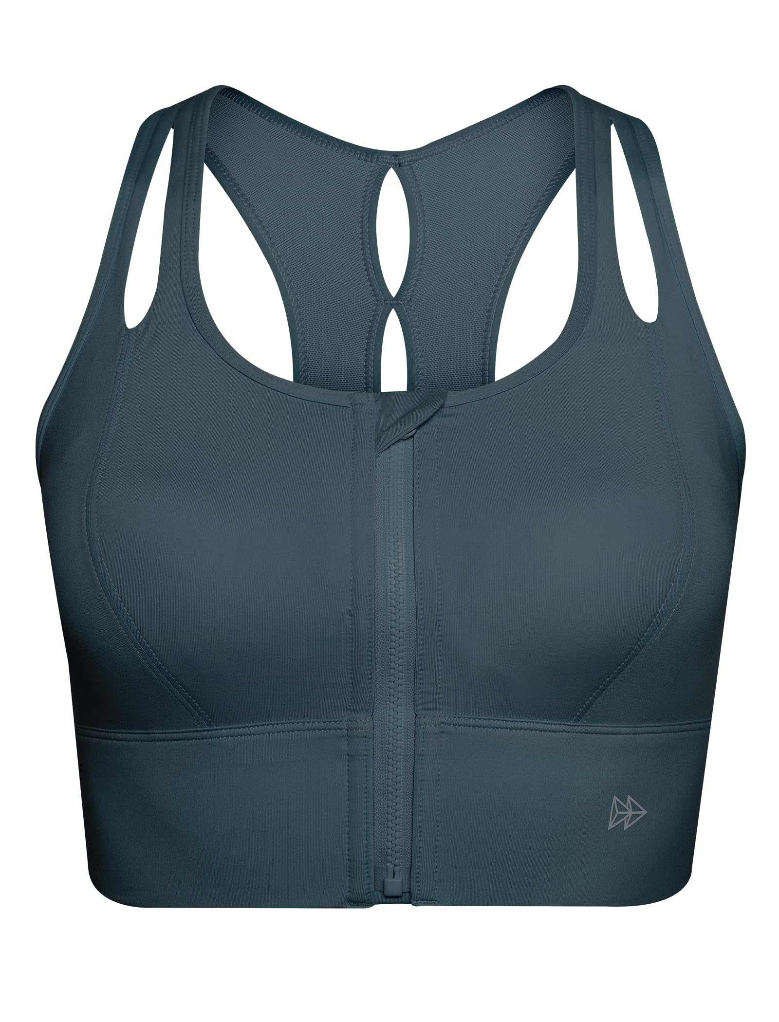 Yvette Womens Sports Bras High Impact Zip Front Sports Bra High Support ...