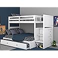 Amazon.com: Twin Over Full Stair Stepper Bed with Trundle in White ...