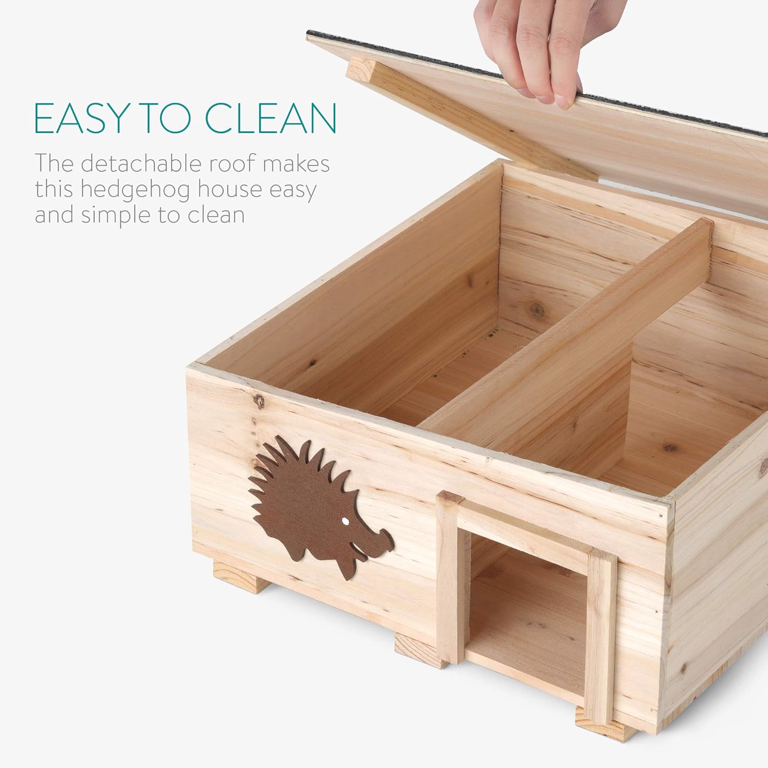 Navaris Wooden Hedgehog House – Protective Hedgehog Shelter Box for ...