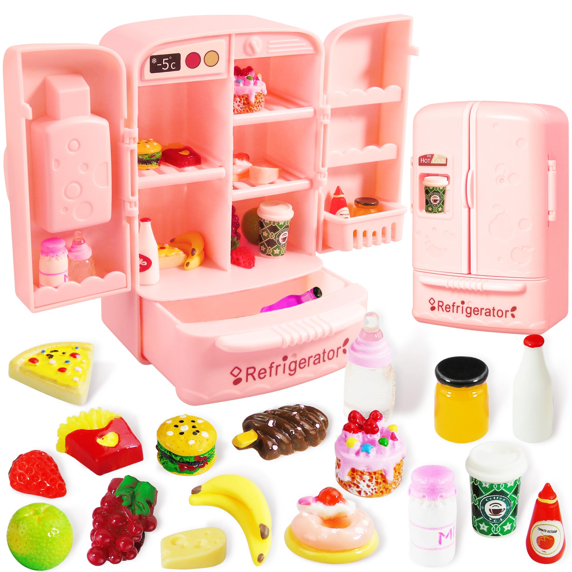 Mini Dollhouse Fridge Miniature Dollhouse Refrigerator Mini Fridge Toy ...