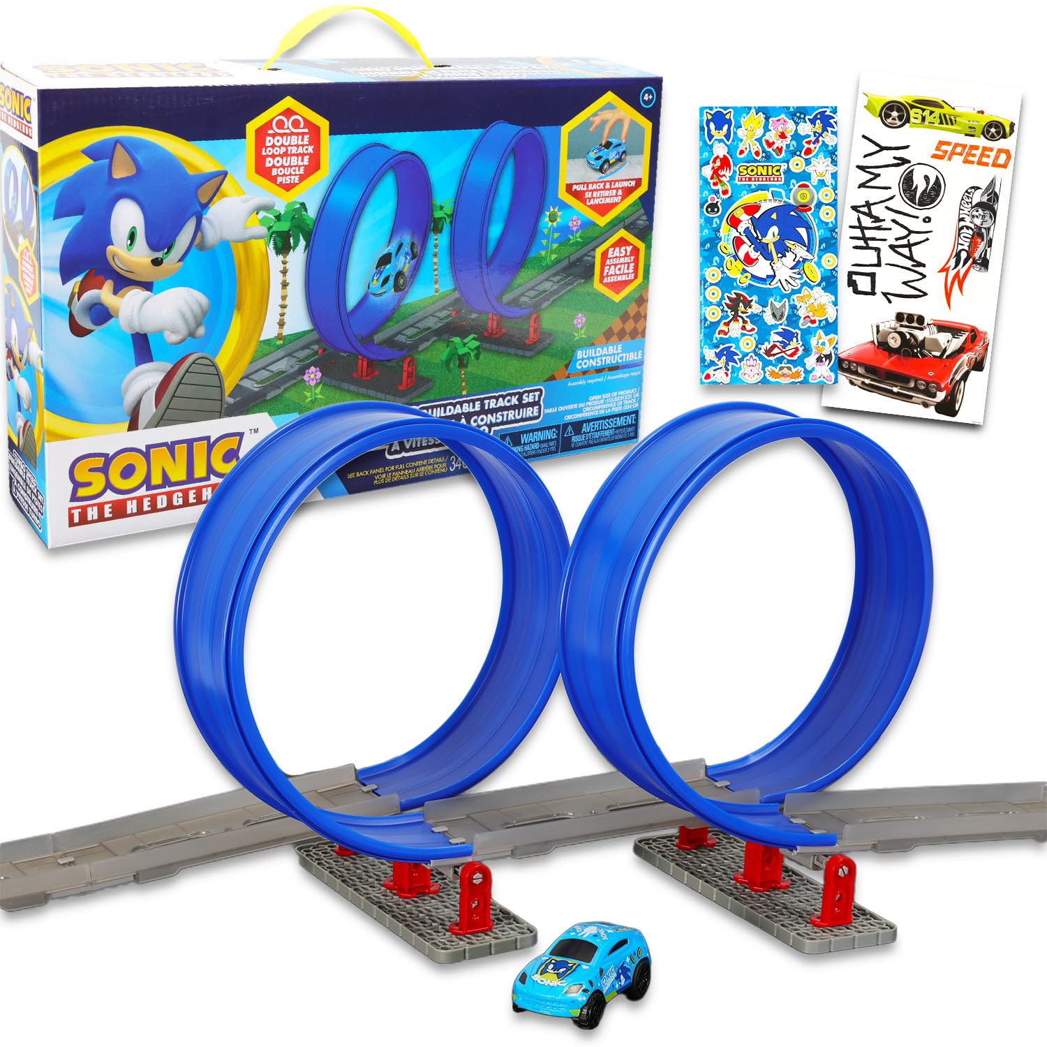 Sonic the Hedgehog Race Track and Toy Car Set - Bundle With Sonic ...