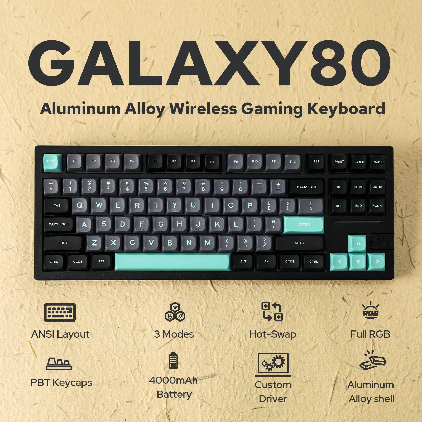 Mua EPOMAKER x Feker Galaxy80 Gaming Keyboard, Aluminum Alloy Wireless ...