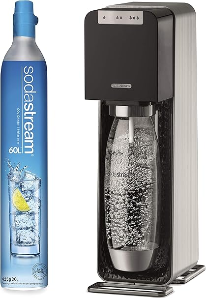 SodaStream Power Sparkling Water Maker black & silver with 1 l bottle ...