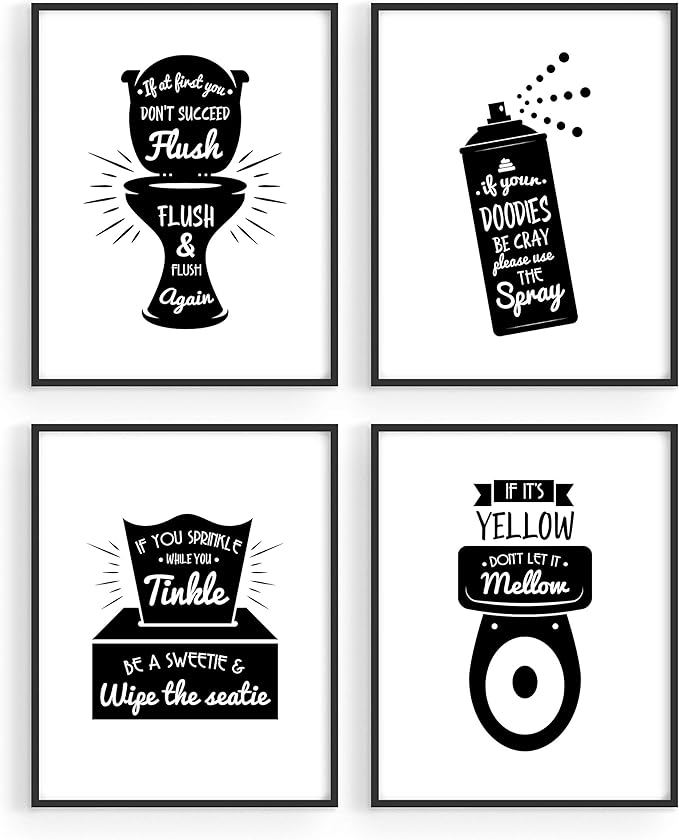 Funny Bathroom Signs Quotes Decor By Haus And Hues Set Of 4 Funny Bathroom Prints Bathroom funny-bathroom-signs-quotes-decor-by-haus-and-hues-set-of-4-funny-bathroom-prints-bathroom