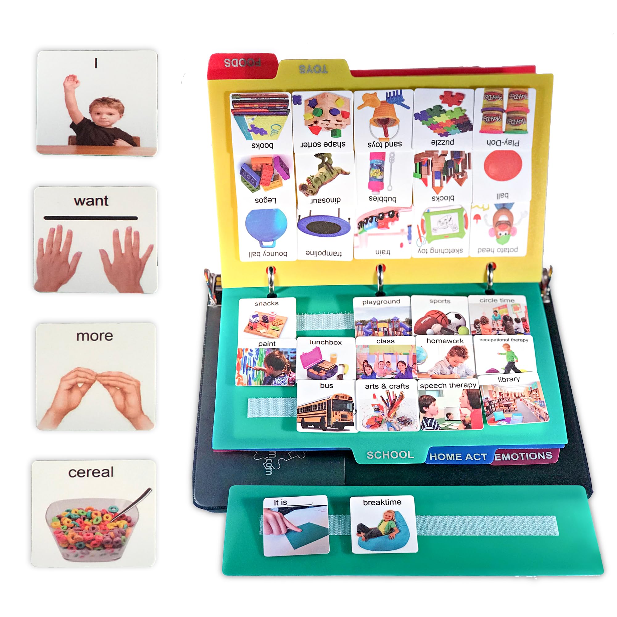 Visual Communication Book,162 ASD Photo Picture Cards: Autism Language ...