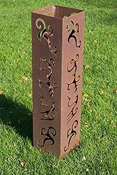 Säule Feuersäule HEPHAISTOS Metall Edelrost 80 cm: Amazon.de: Garten