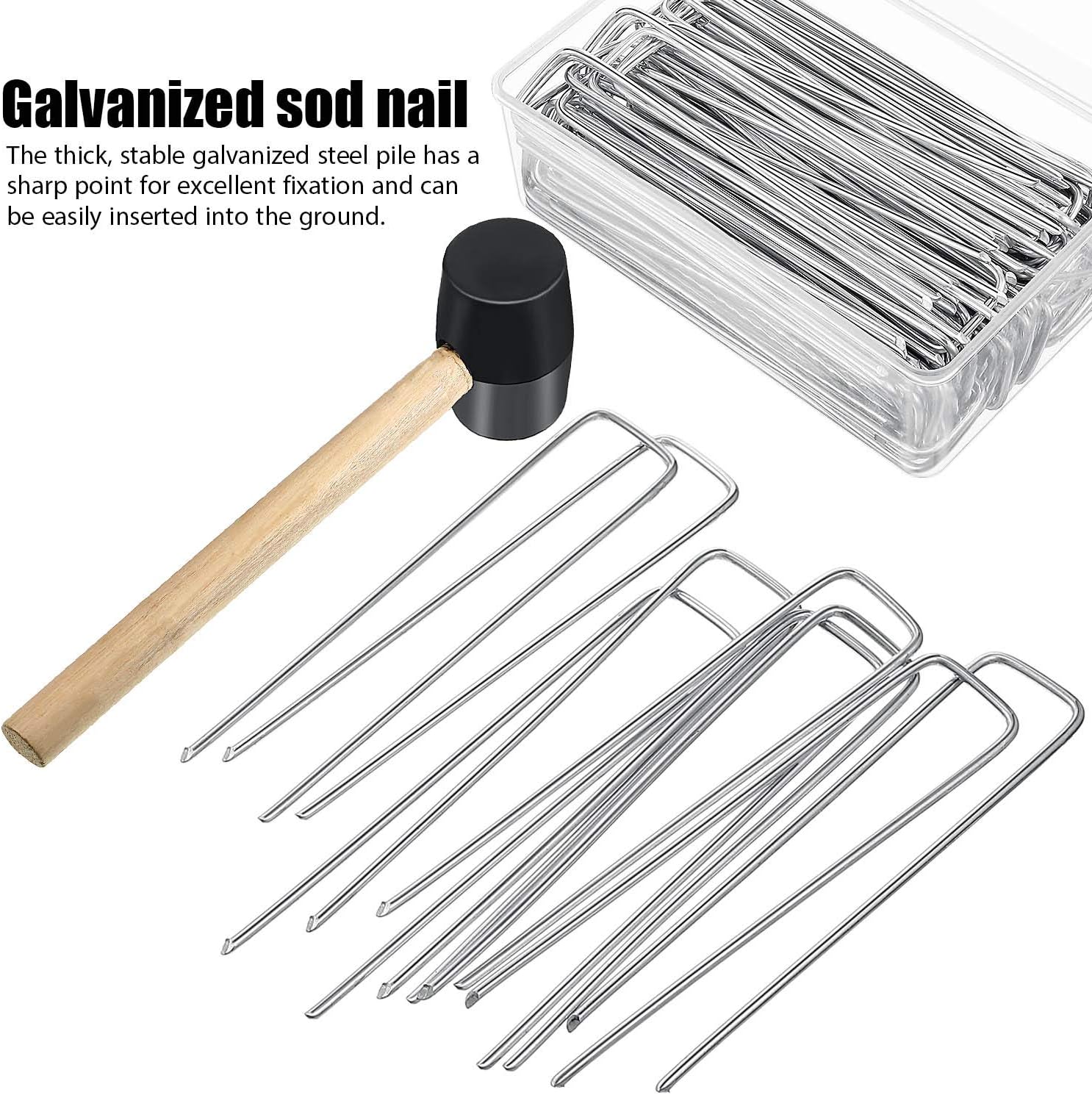 100 Pieces U-Shaped Garden Stakes Flat-Top Garden Securing Stakes ...