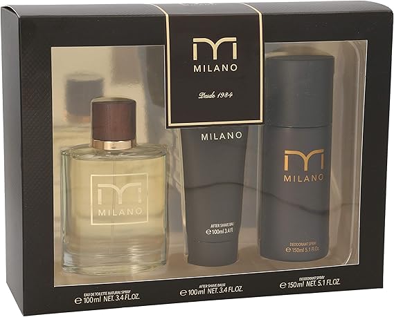 Milano Cologne Pack 100 ml + After Shave 100 ml + Deodorant Spray 150 ...