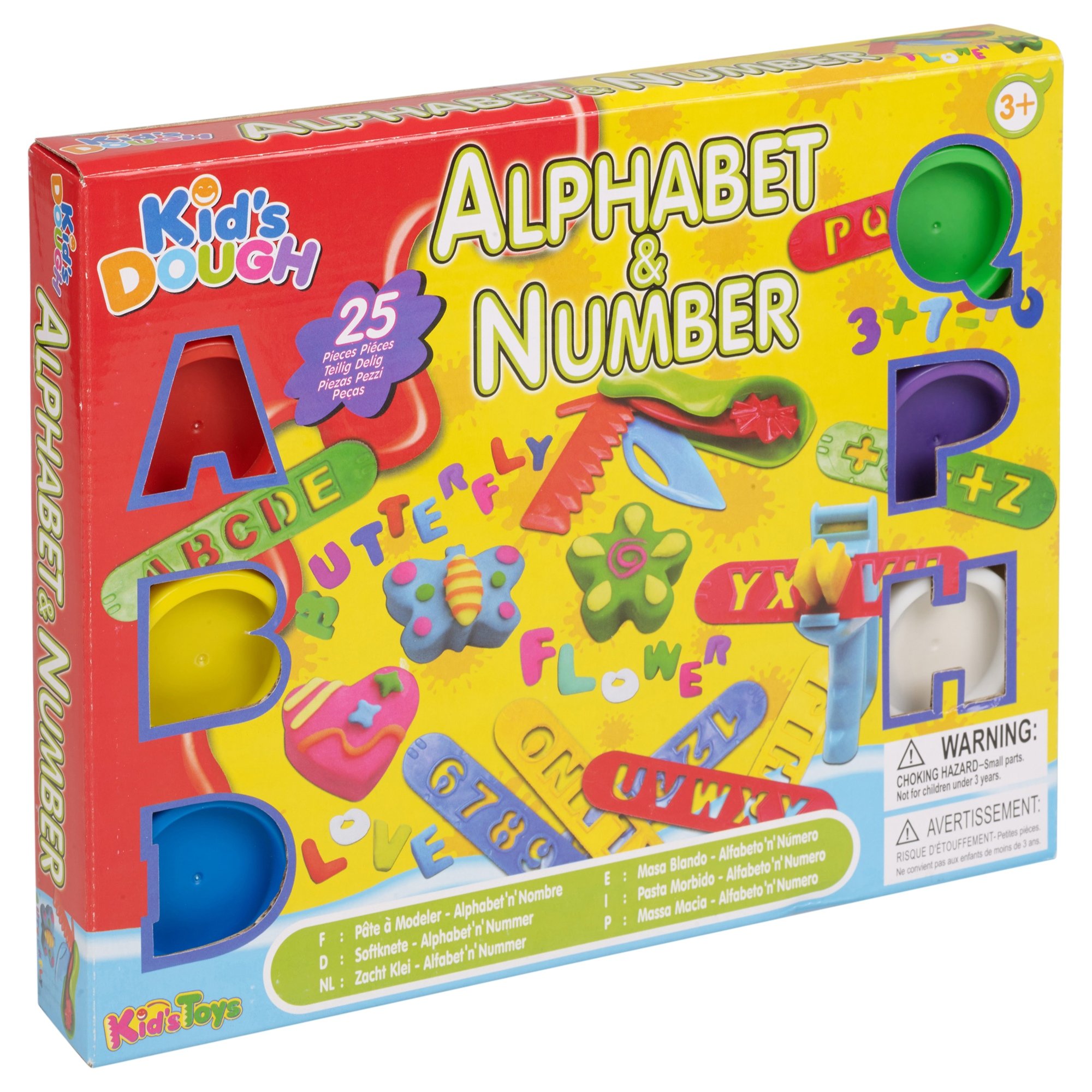 Buy Kids Toys Play Dough Modelling 25 Piece Alphabet & Number Learning ...