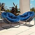 Amazon.com : Villeston Outdoor Papasan Rocking Chair - Oversized Comfy ...