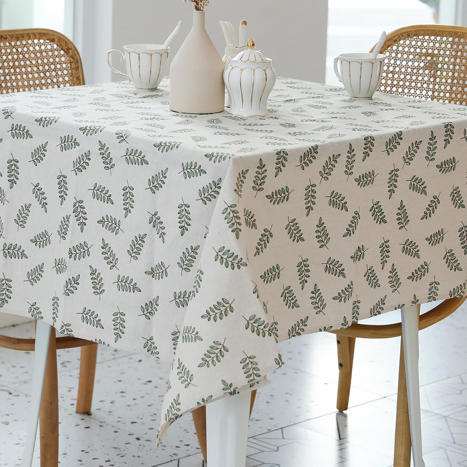 Pastoral Square Tablecloth - 52 x 52 Inch - Linen Fabric Table Cloth ...