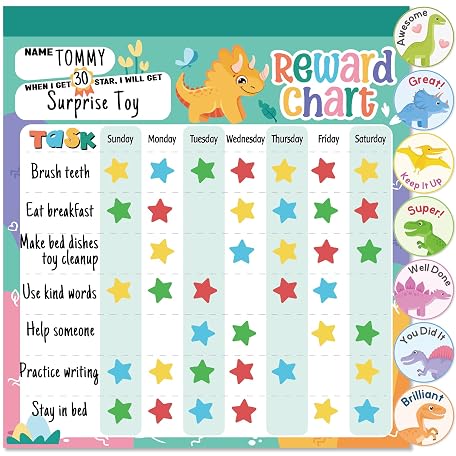 Mua Reward Chart for Kids – Dinosaur Magnetic Kids Behavior Chart, Pad ...