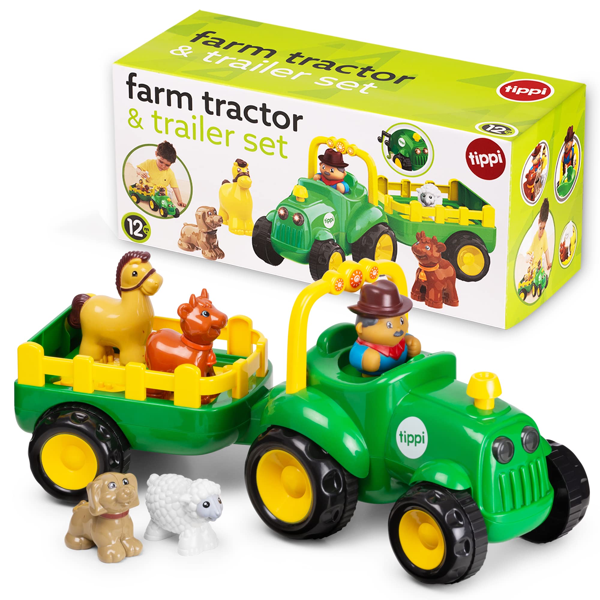 Mua Tippi Farm Tractor & Trailer Set - Drive Along Tractor Toy With ...