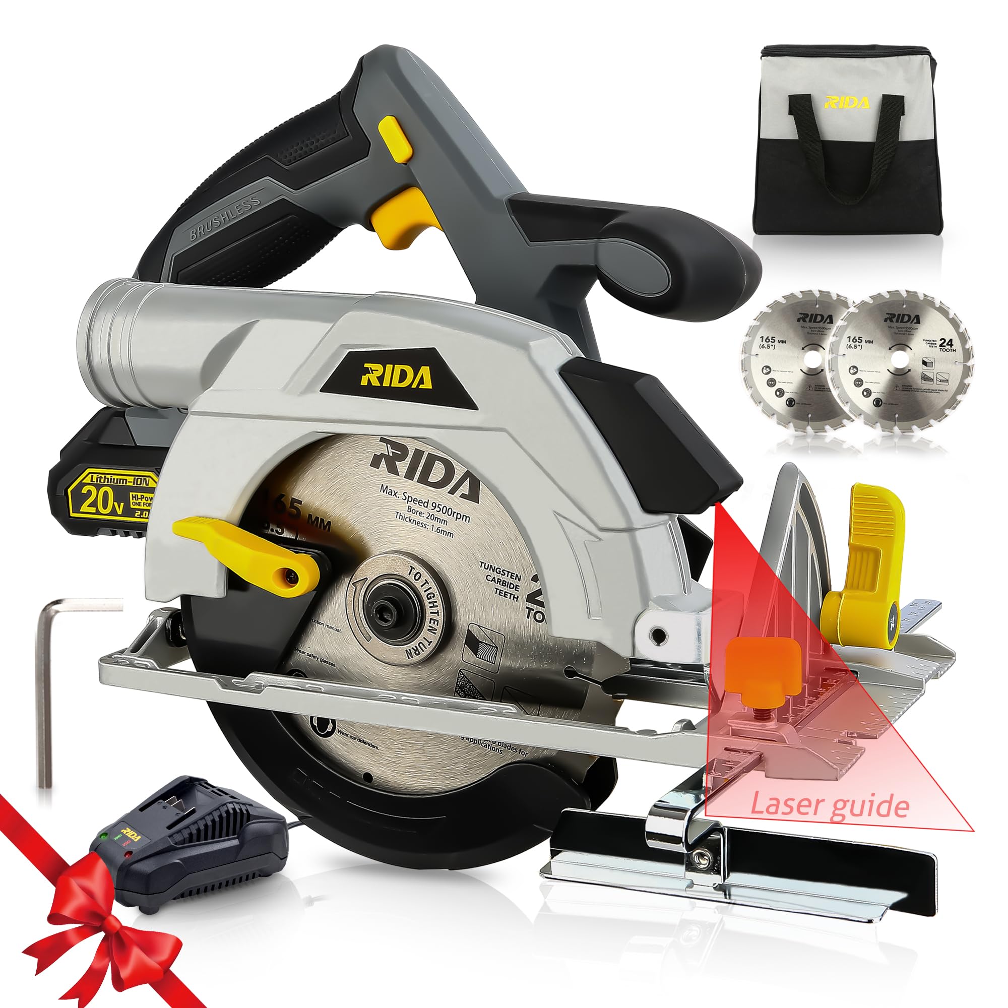 Mua RIDA Cordless Brushless Circular Saw 20V 6-1/2'' Handle Circular ...